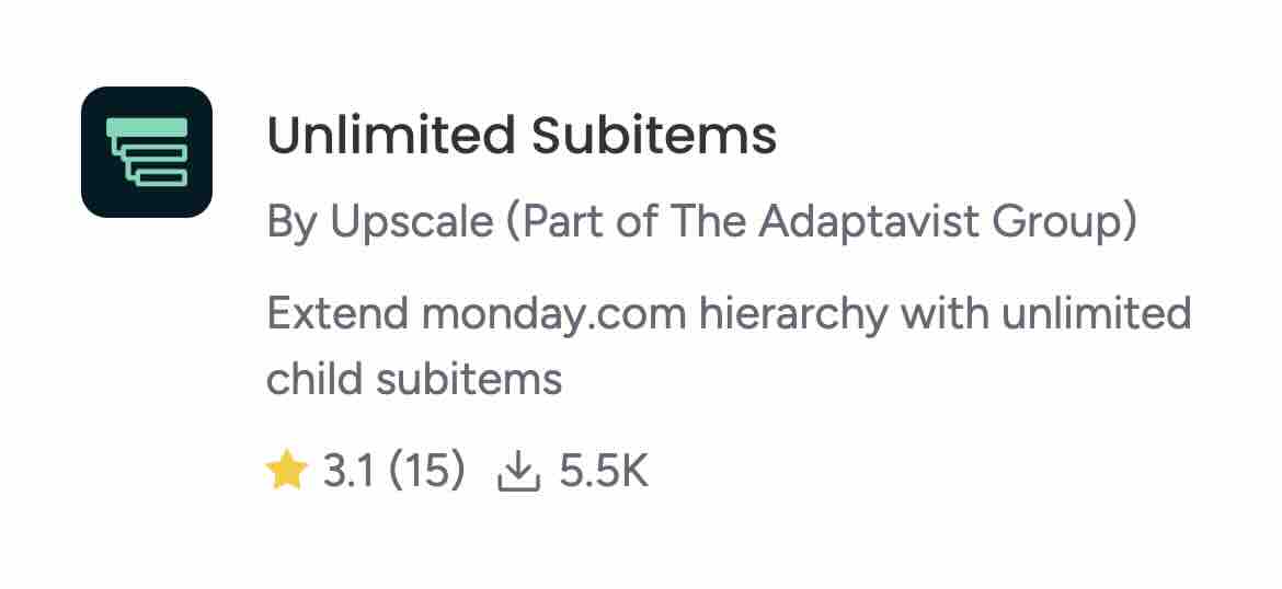 Monday.com Subitems versus Items - understanding the differences